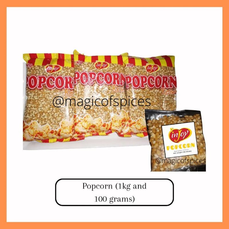 Injoy popcorn Kernel 1kg and 100 grams for snacks | Shopee Philippines