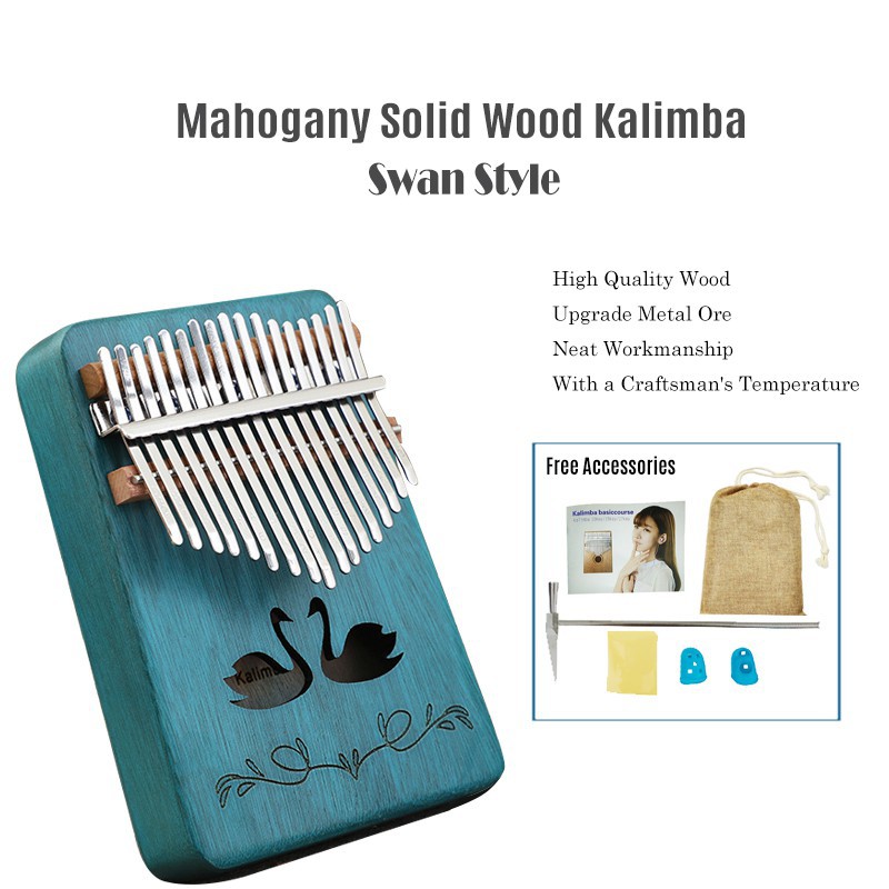 17 Key Kalimba Mahogany Thumb Piano Mbira Natural 11 Color | Shopee ...