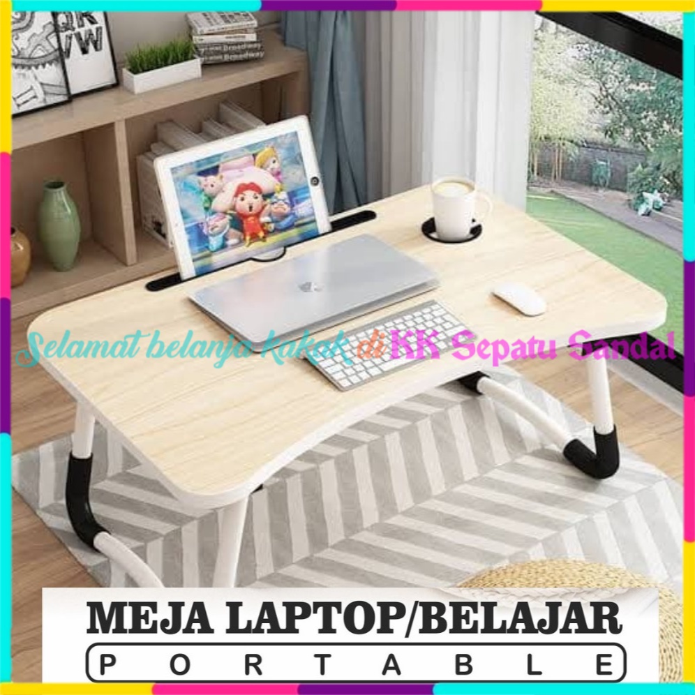 ING Portable Plain Folding Laptop Table (Tab + Cup) / Wooden Table ...