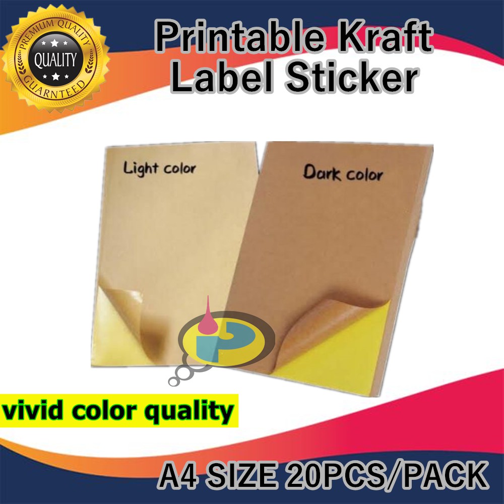 5 pack Printable Kraft Labels Sticker Paper A4 Light & Dark | Shopee ...
