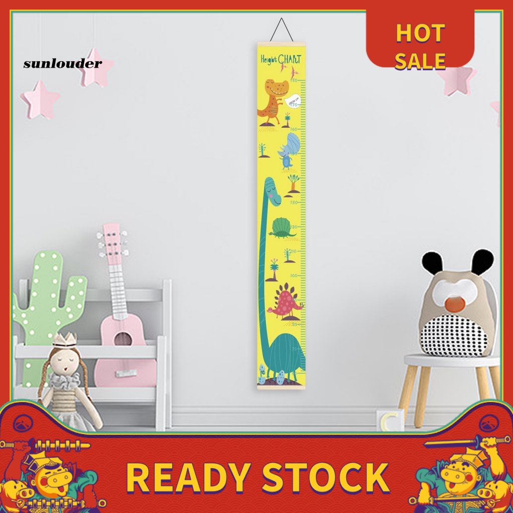SL Wooden Height Growth Chart Animal Print Kids Growth Chart Removable ...