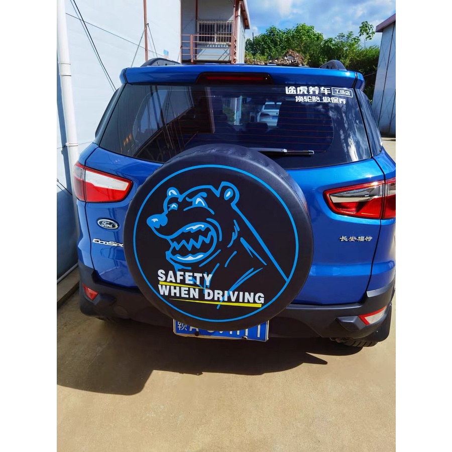 14-17 Inch PVC Leather Spare Tire Cover Spare Tyre Cover Case Rear ...