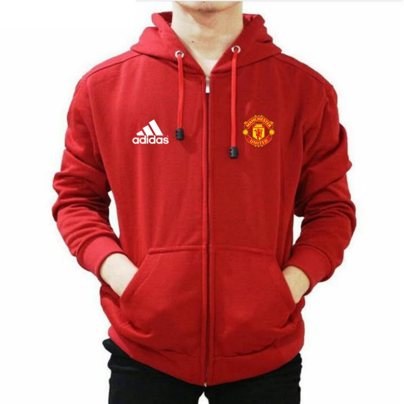 Manchester UNITED ZIPPER JACKET TEAM MU CLUB FOOTBALL HOODIE SWEATER ...
