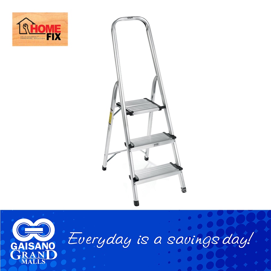 HOMEFIX Ladder, 3-Steps Portable Folding Aluminum Ladder with Handrails ...