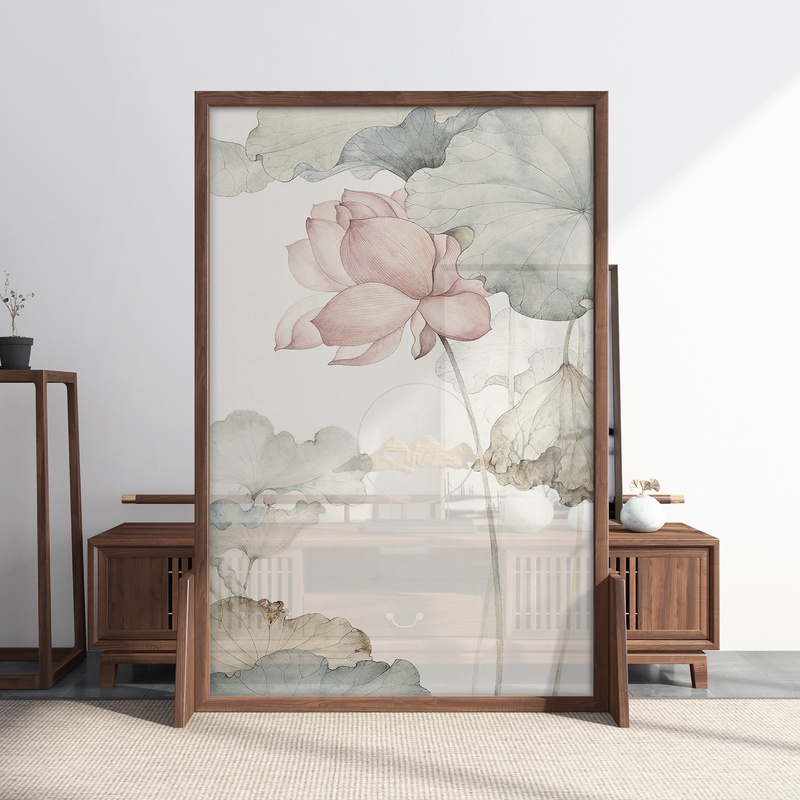 New Chinese-style screen partitions the living room and bedroom to ...