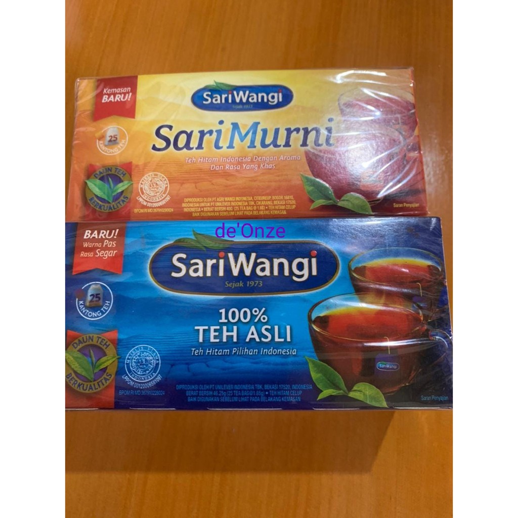 Original Tea Bag Sariwangi Tea/Pure Essence Contains 25 Bags | Shopee ...