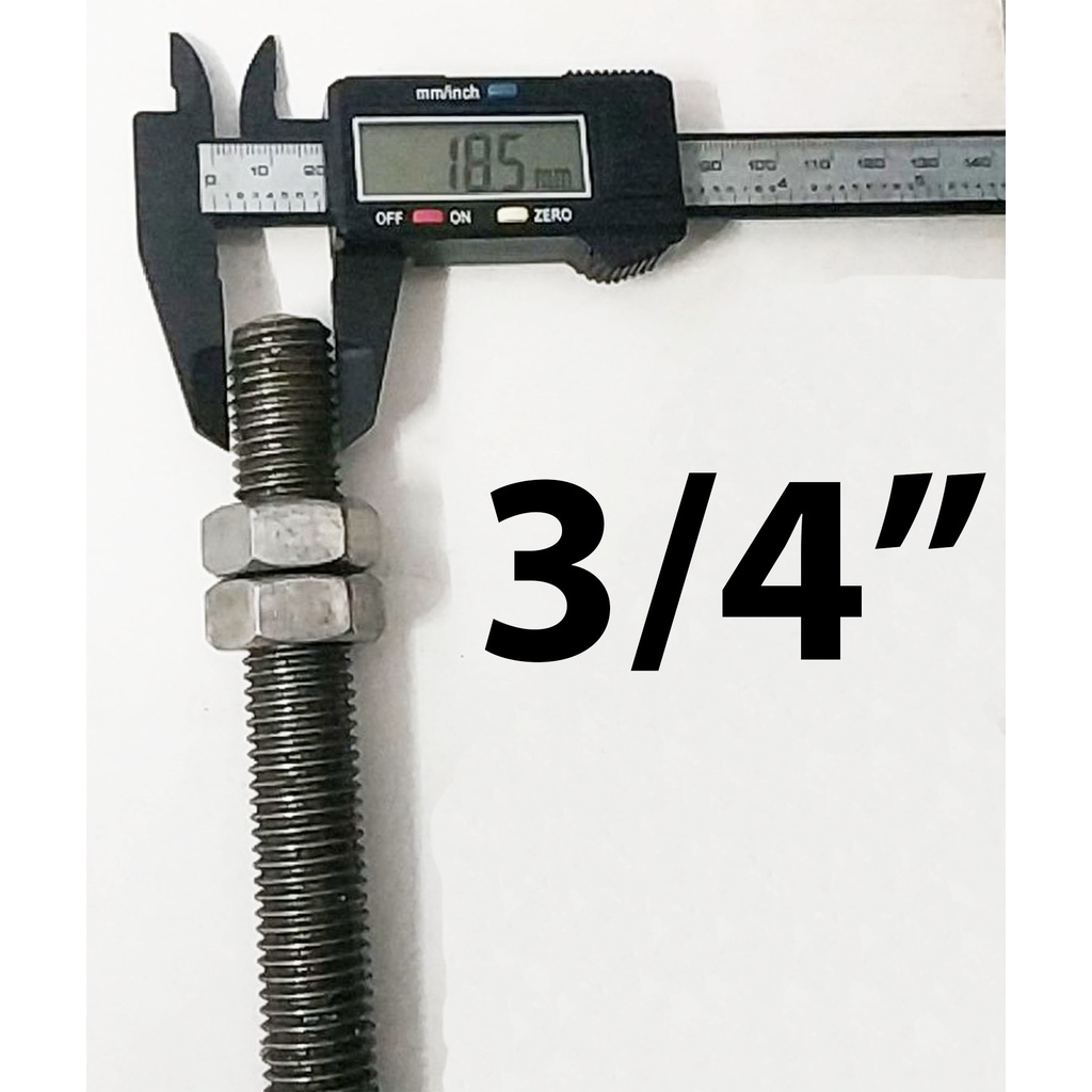 BI THREADED ROD 3/4" X 1/2 METERS WITH 2 PIECE NUT === 3/4" X 1/2 METER ...