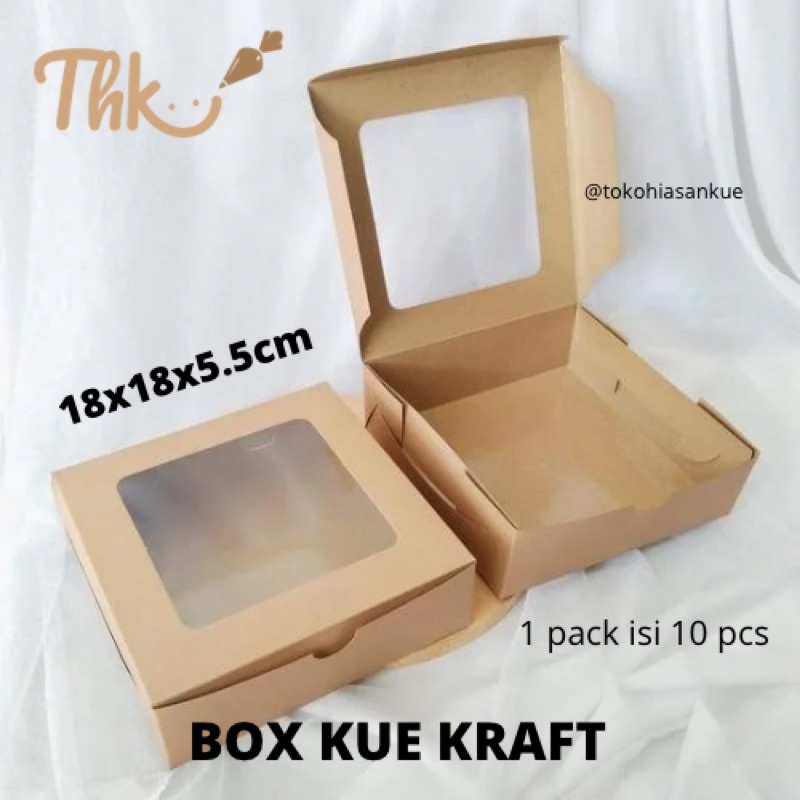 Mica Kraft Rice Cake Box Box 18 x 18 x 5.5 cm (10pcs) | Shopee Philippines