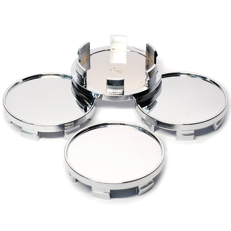 CarDIY 4PCS 54mm(49mm) Silver and Black Plastic Car Wheel Center Hub ...