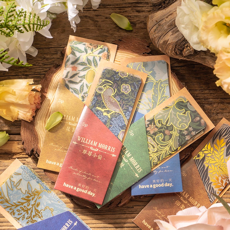 Midoo 5pcs/pack Colorful PVC Bookmark William Morris Reading Bookmarks ...