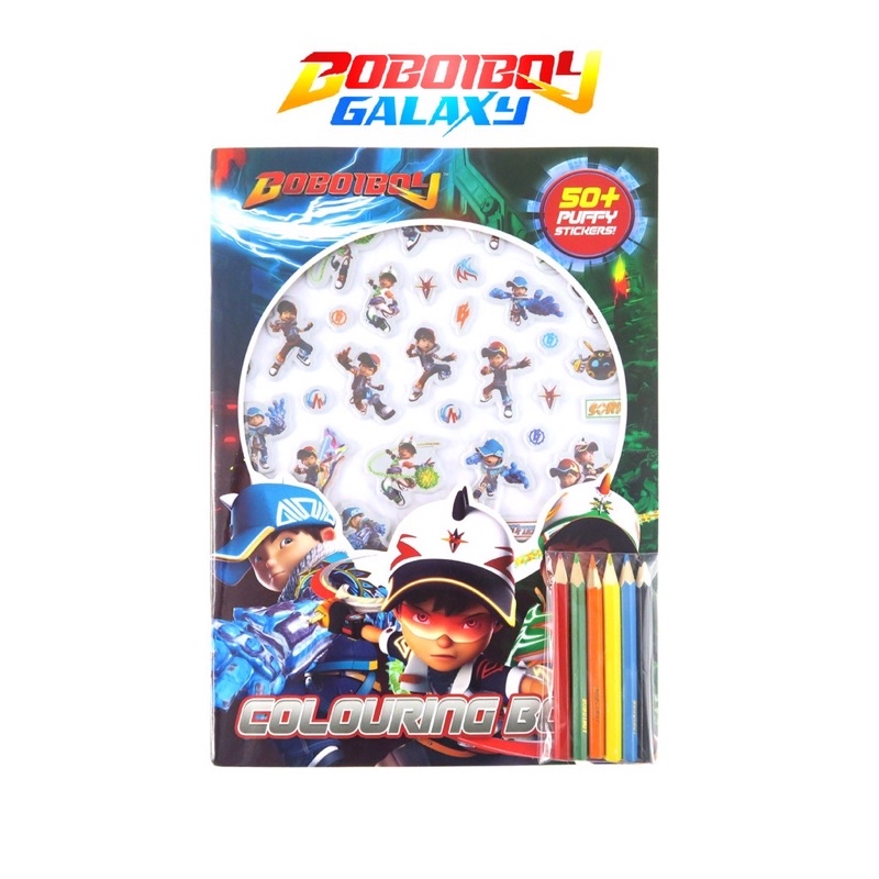 Boboiboy Colouring Book With Sticker and Colour Pencil Set | Shopee ...