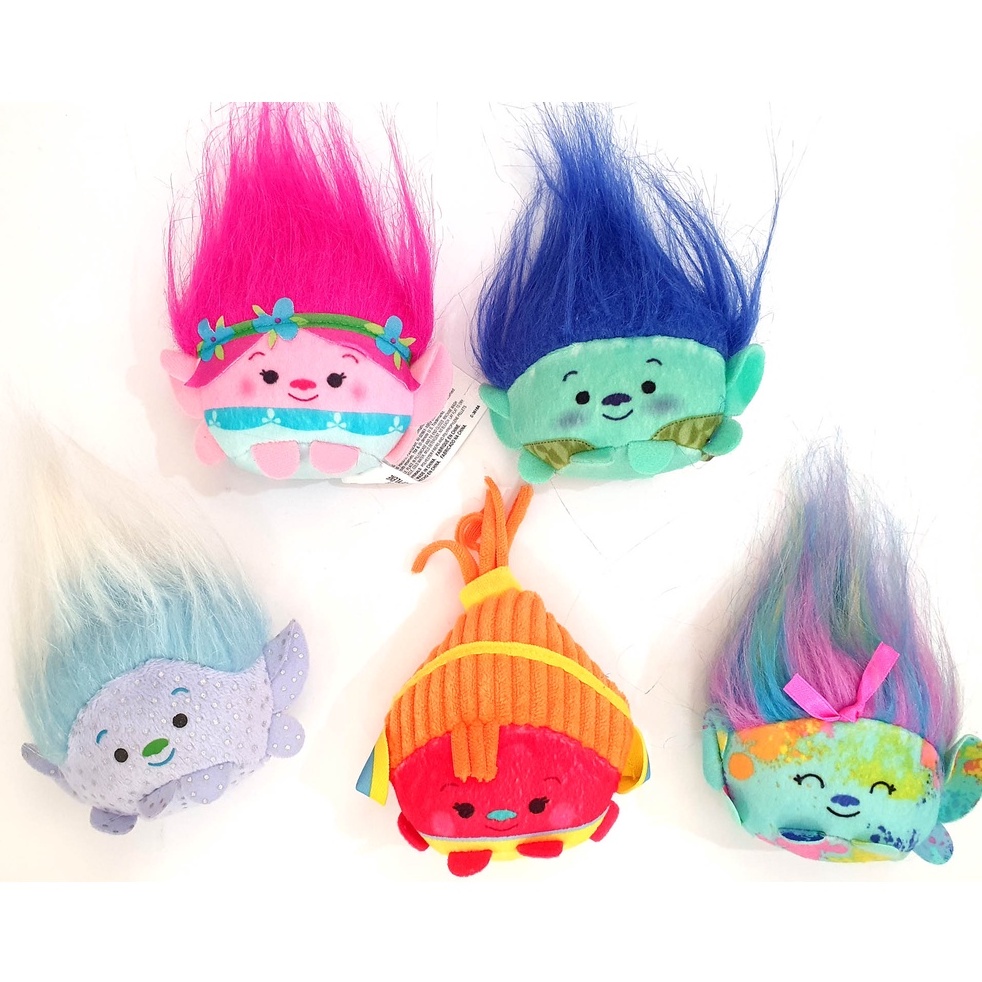 Trolls NEW Mini Figure Original Movie Plush Stuff Animal Playset 5 Lot ...
