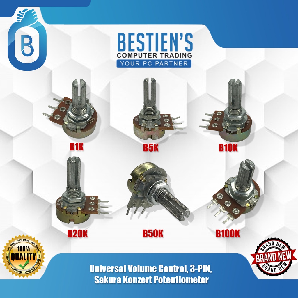 Universal Volume Control, 3-PIN, Sakura Konzert Potentiometer | Shopee ...