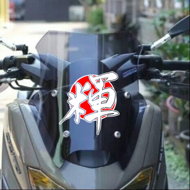 Yamaha NMAX V1/V2 Visor STICKER Japanese Style WATERPROOF White Color ...