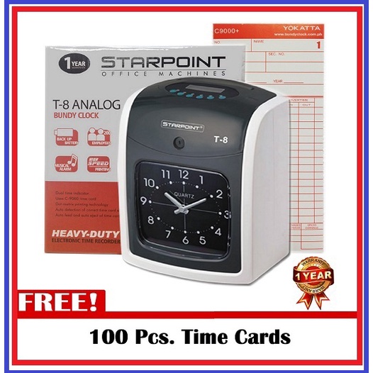 Starpoint T-8 Bundy Clock | Time Attendance | Bundy clock DTR Card ...
