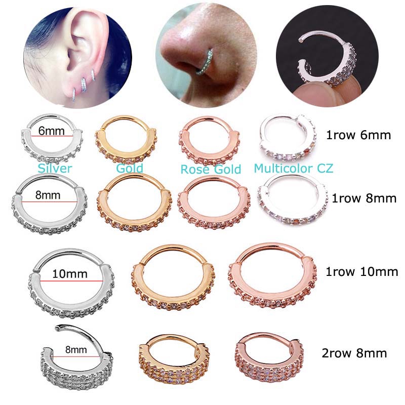1piece Copper Tragus Cartilage Earring Pinna Helix Piercing Hoop Nose ...