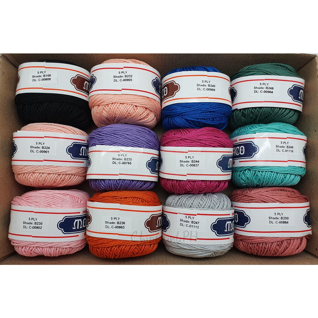 Monaco Mercerized Crochet Cotton 5 Ply [SOLID COLORS Set B] | Shopee ...
