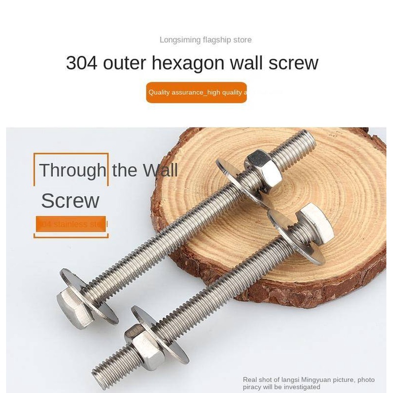 M6M8M10 304 stainless steel outer hexagon wall screw side lock long ...