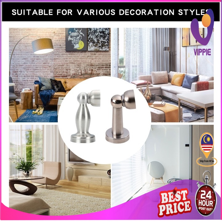 VIPPIE Stainless Steel Door Stopper Strong Magnetic Door Stopper Wall ...