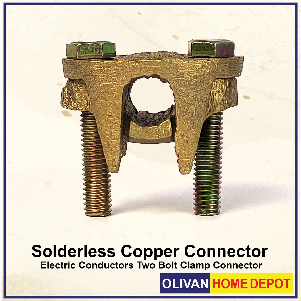 Solderless Copper Connections Electric Conductors Two Bolt Clamp ...