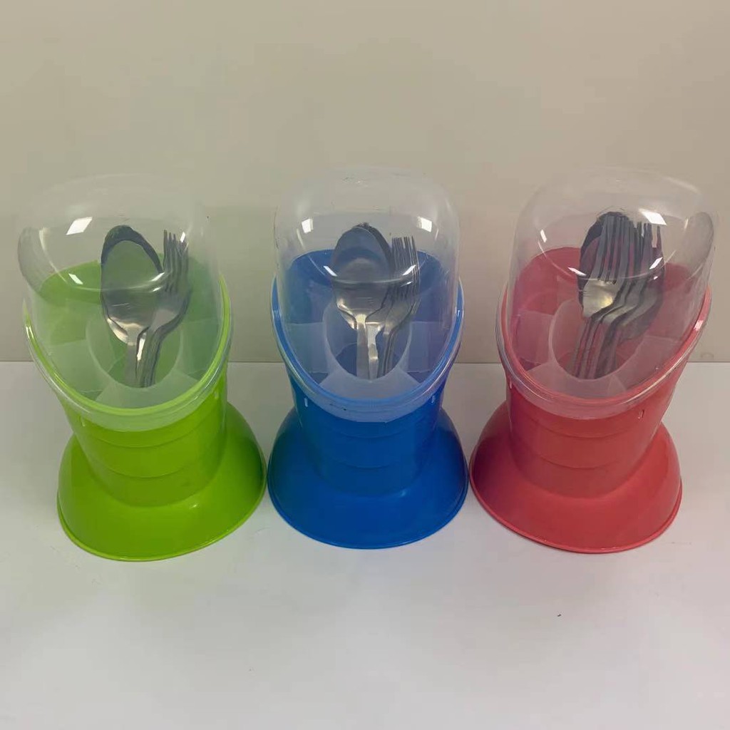 Plastic Spoon&Fork Holder Kitchen Tools Organizer Chopsticks Keeper ...
