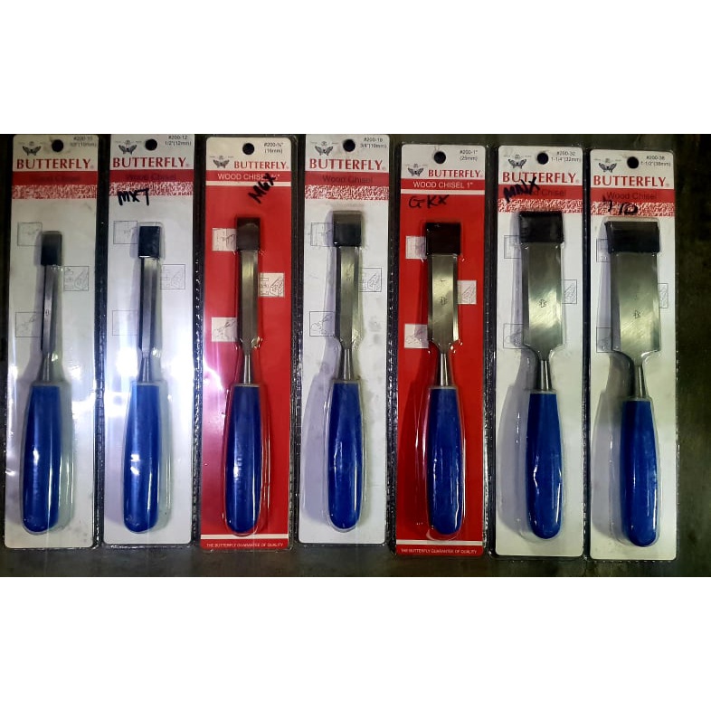 PAET Butterfly Wood Chisel 1/4, 1/2, 5/8, 3/4, 1, 1 1/4, 1 1/2, 2 ...
