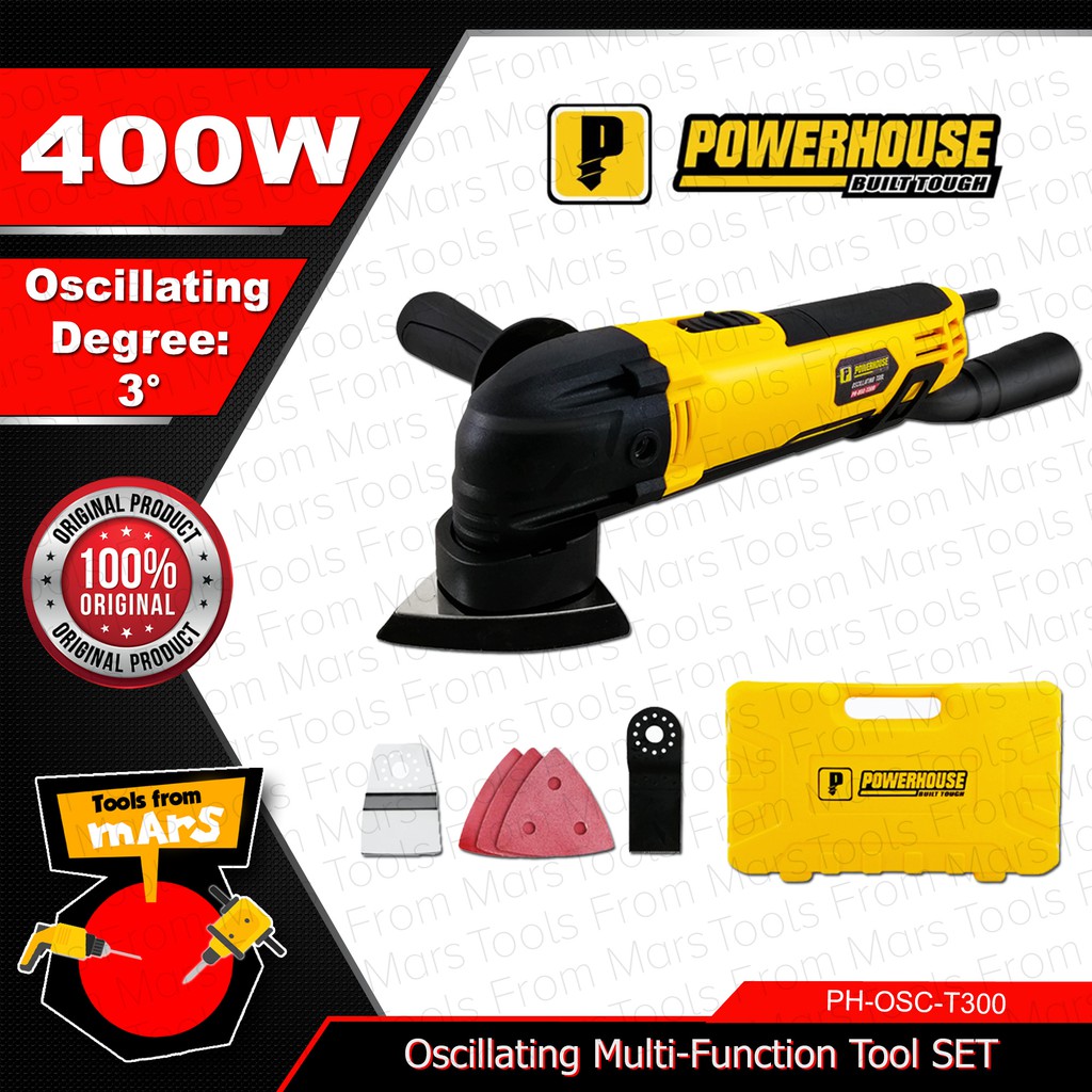 Powerhouse 400W Oscillating Multi-Function Tool Set with Variable Speed ...