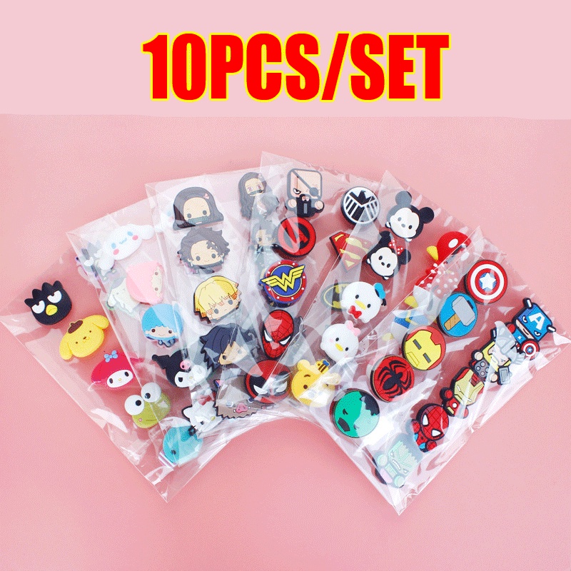 10pcs Set Cartoon Anime Croc jibbit PVC Cute Pins Charms for Slippers ...
