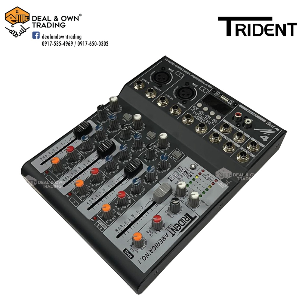 Trident M4 Mixer with USB/BT Input + Delay + Repeat effect | Shopee ...