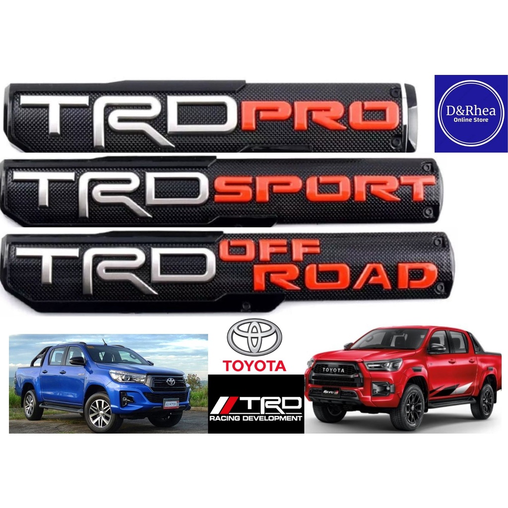 TRD OFF ROAD Car 3D Emblem For Toyota Hilux, Conquest, Revo, Fortuner ...