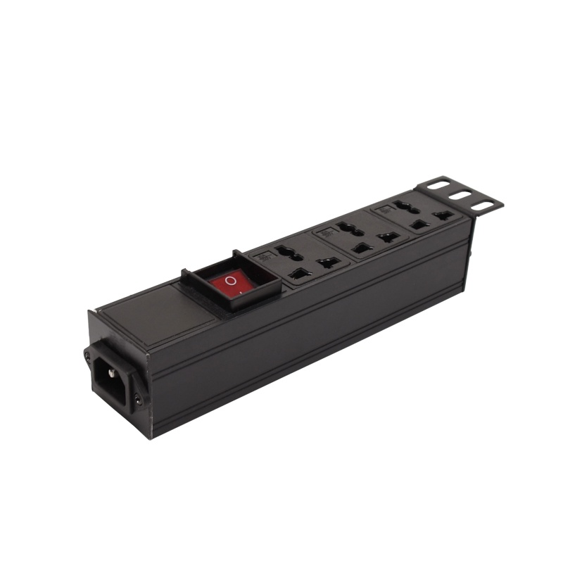 Cabinet power distribution unit 3-position multi-hole socket, C14 male ...