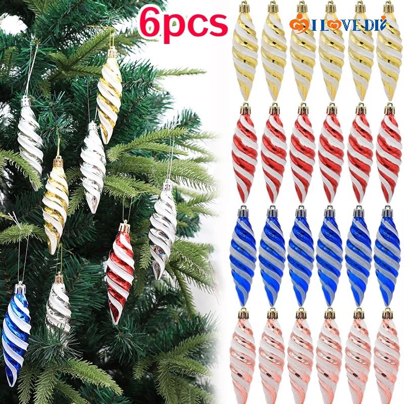 Personality Pointed Spiral Thread Christmas Ball Pendant/ Painted ...