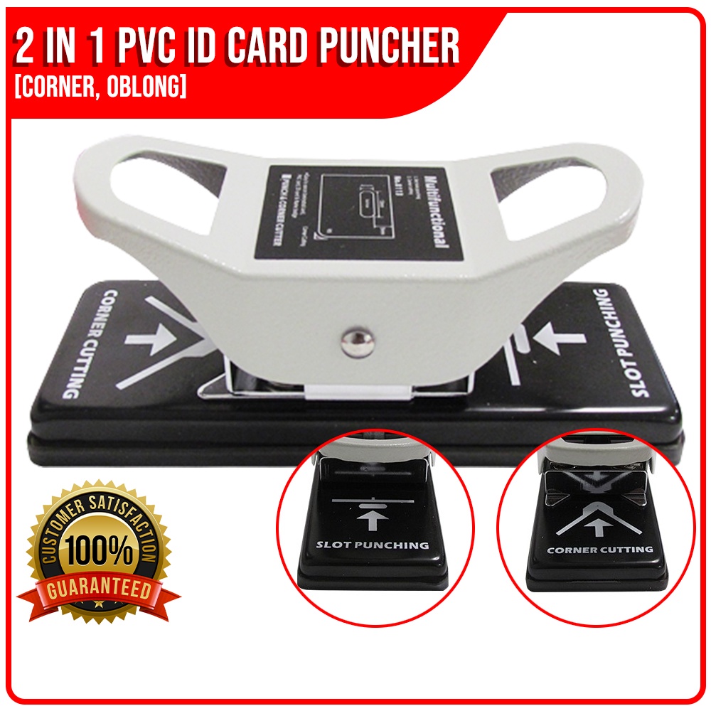 2 in 1 PVC ID Card Puncher [Corner, Oblong] Hole Puncher Corner Round ...