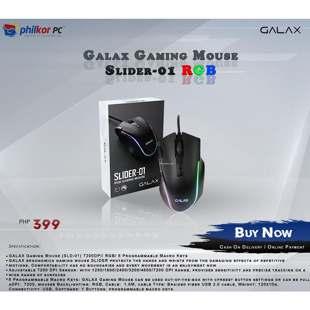 Galax Gaming Mouse Slider-01 RGB | Shopee Philippines