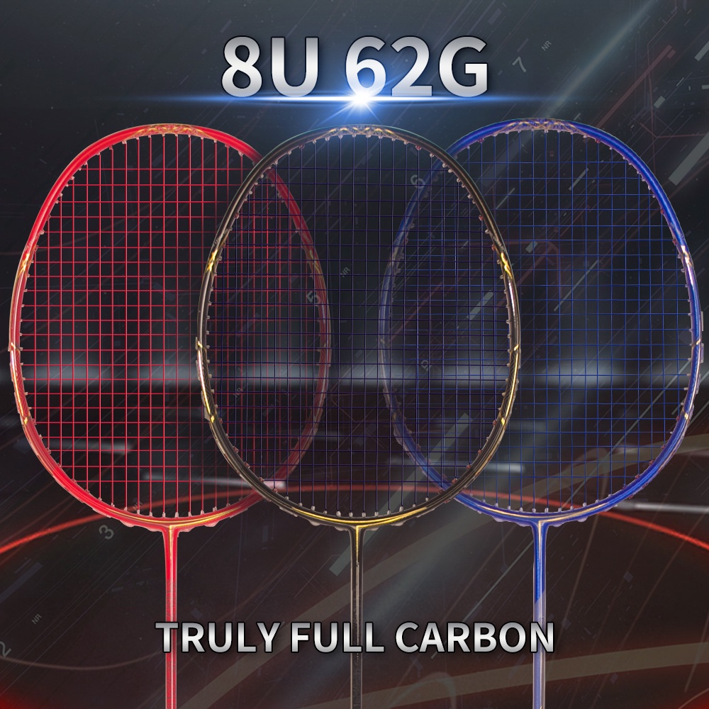 TANLE original 8u full carbon fiber ultra light 62g badminton racket ...