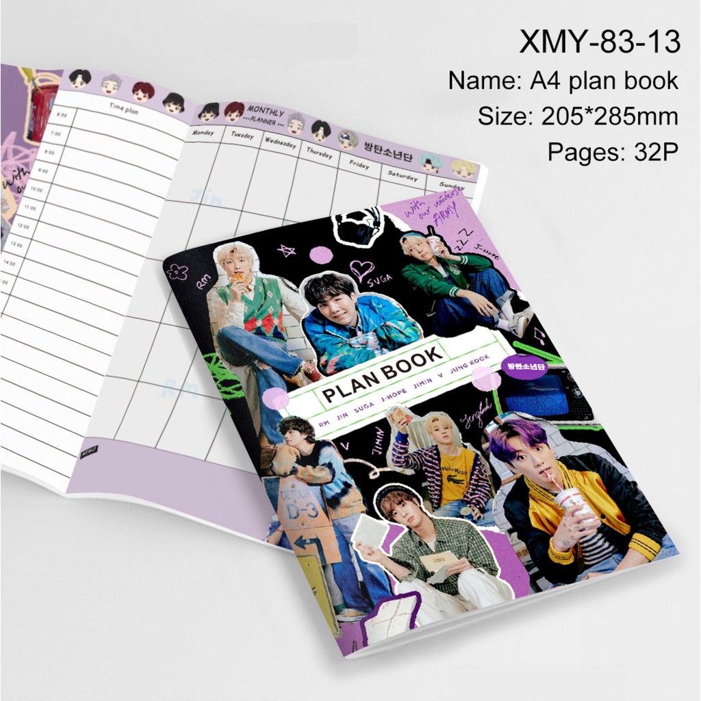 Plan Book Kpop BTS Blackpink Twice Enhypen Agenda Book Planner Diary ...