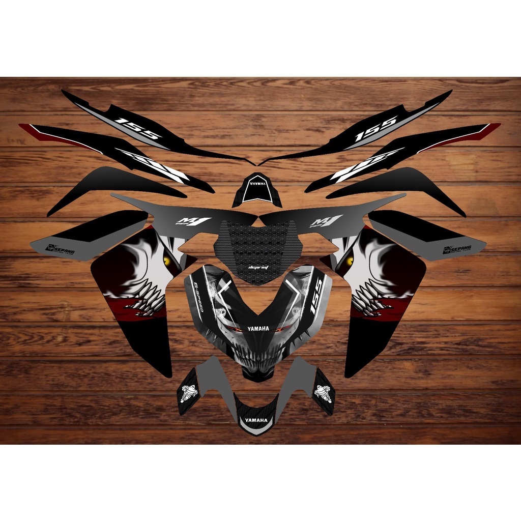 Sniper 155 Fulldecals laminated High quality Sticker BLACK COLOR ...