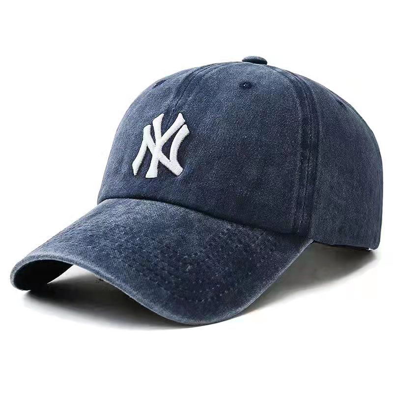 Korean retro denim wash letter baseball cap trendy men's and women's ...