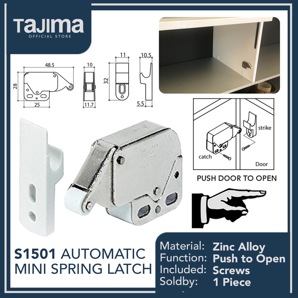 Touch Latch Automatic Spring Catch for Push To Open Door - 1PC | Shopee ...