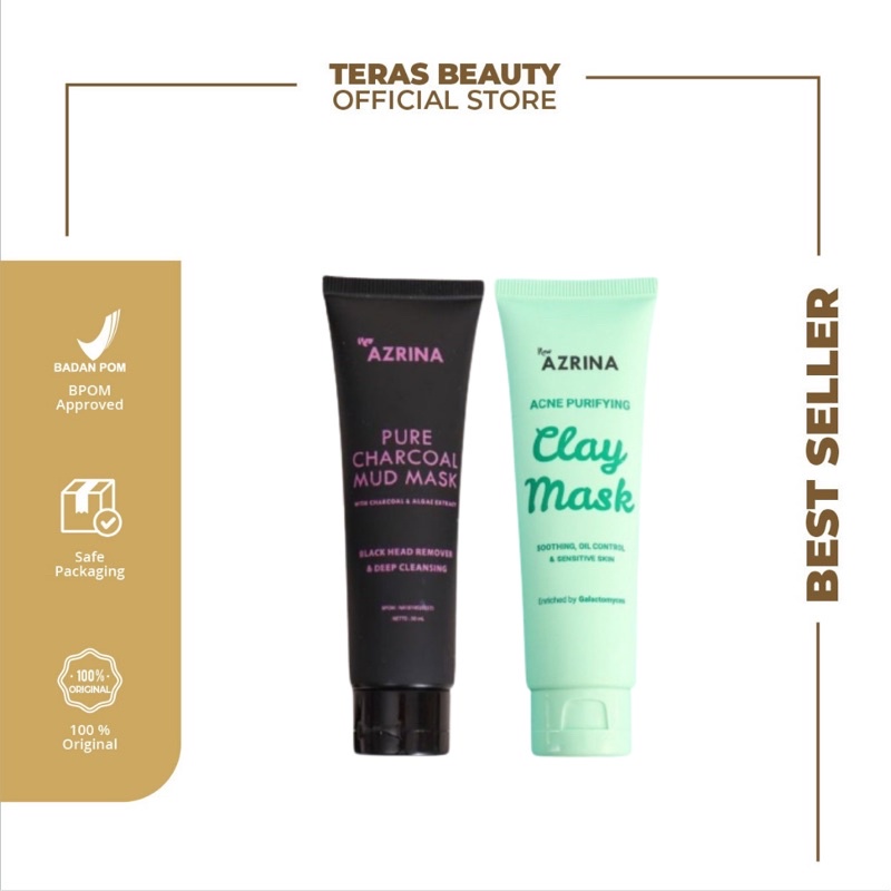 (FREE Gift) Azrina Pure Charcoal | Azrina Clay mask Acne BPOM | Shopee ...
