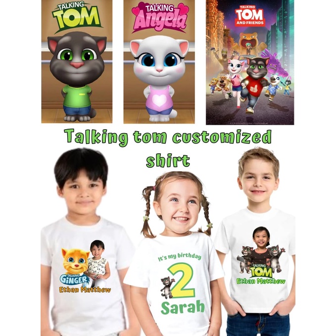 Talking tom Customized shirt (Sublimation print) | Shopee Philippines