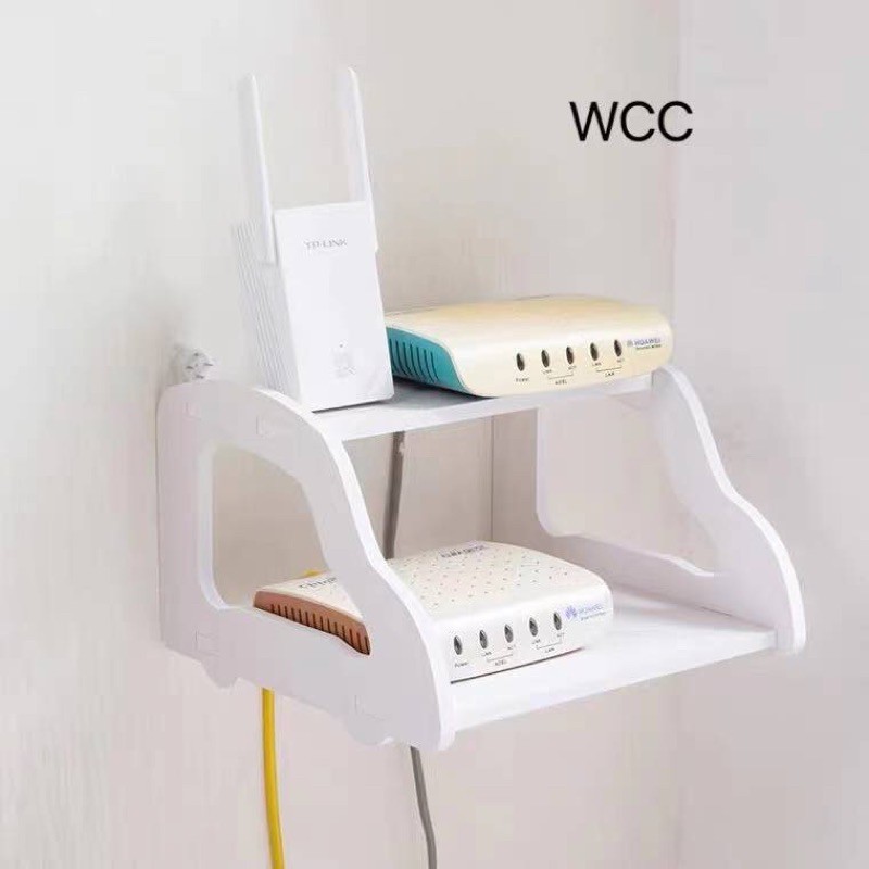 Wooden Wall Mounted Wifi Router Shelf Set-Top Box Bracket Storage Box ...