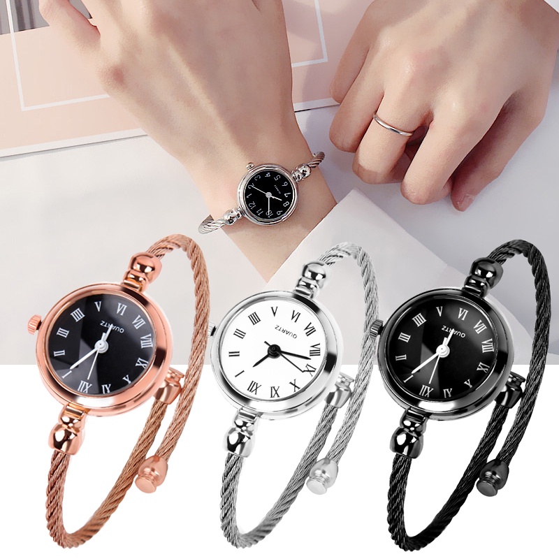 Gold Silver Small Dial Watch Bangle / Ladies Quartz Wristwatches ...