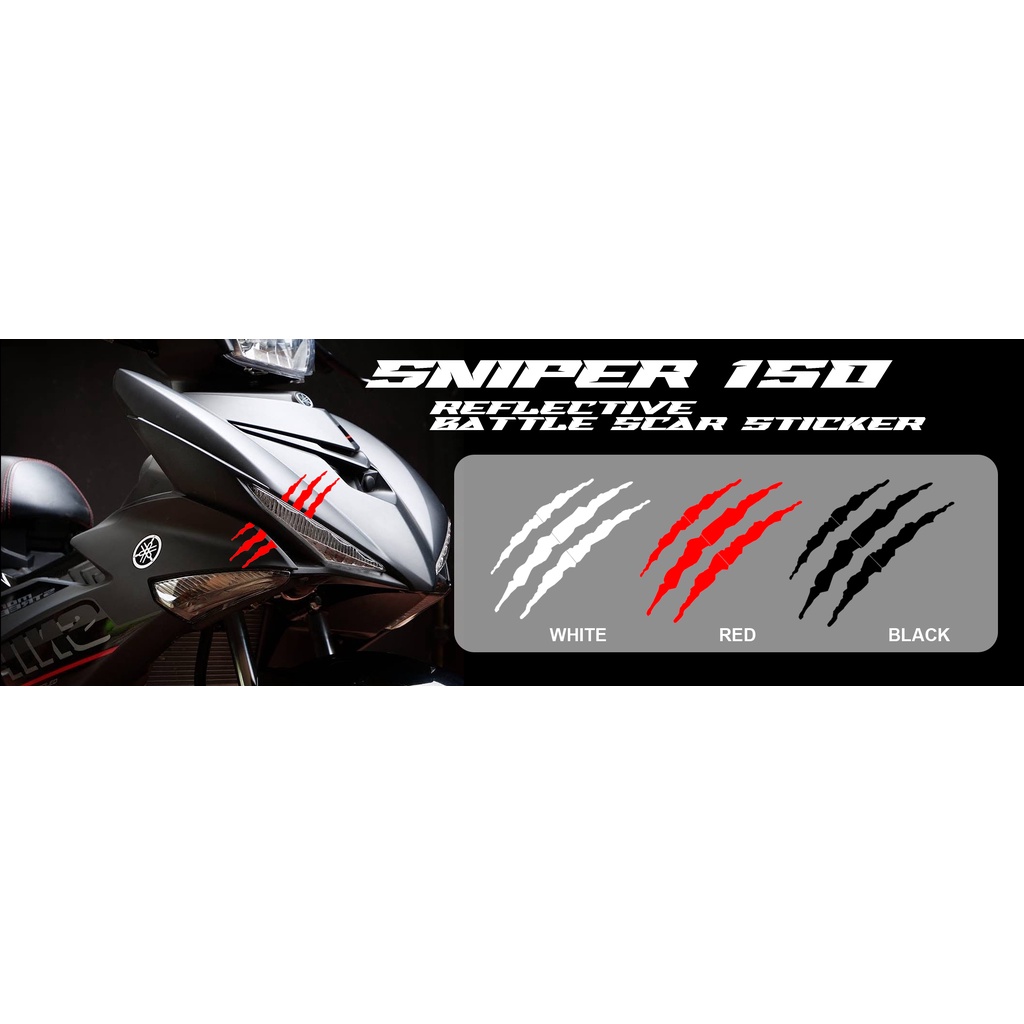 Sniper 150 / Sniper 155 Battle Scar reflective sticker/decal | Shopee ...