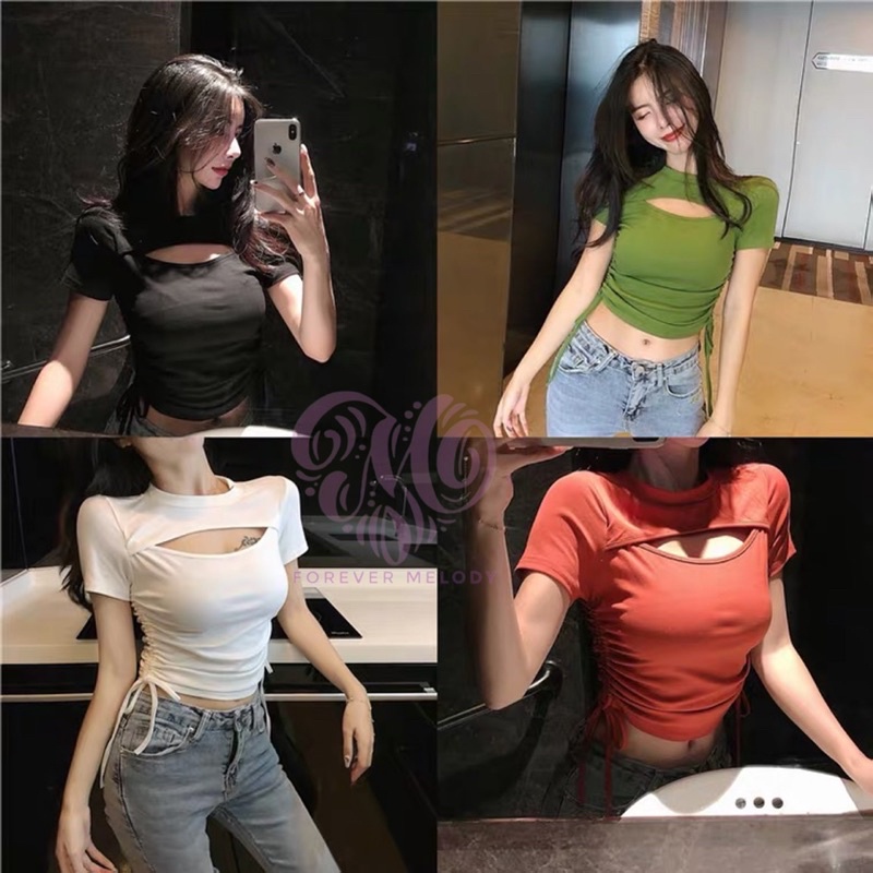 MELODY Fashion Top Side string Top 11223# | Shopee Philippines