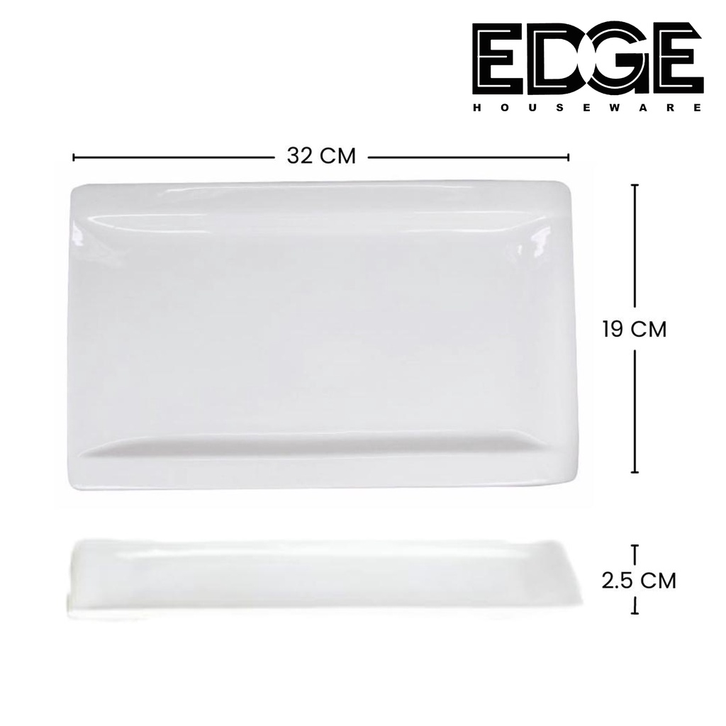 Edge Rectangle Serving Platter set of 6, White Rectangular Serving ...
