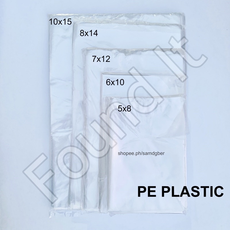 [Found It] PE Plastic Bag Bags 5x8 6x10 7x12 8x14 10x15 inches (100pcs ...