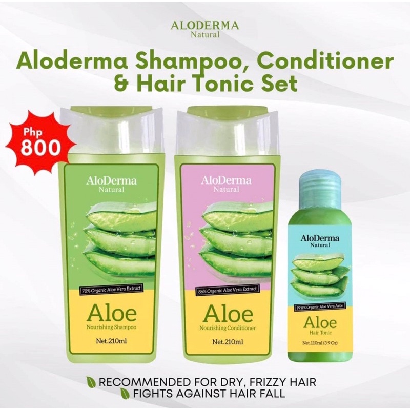 ALODERMA ORGANIC Aloe Vera Hair Care Set ( Shampoo, Conditioner, Hair ...