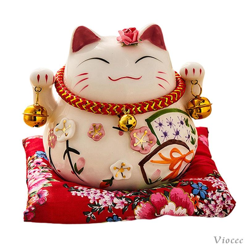 HOT Chinese Neko Good Luck Cat Piggy Bank Feng Shui Figurine Blessing Fortune Wealth Ornament Waving Money Shopee Philippines