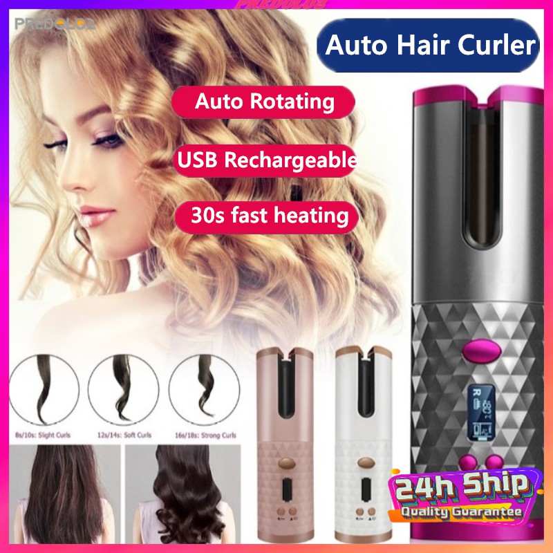 USB Auto Rotating Hair Curler Cordless Automatic Hair Curler iron ...